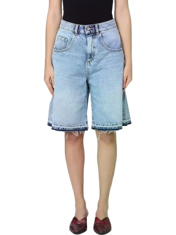 ICON DENIM LOS ANGELES Raw-edge Denim Shorts - Blue