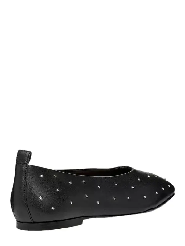 Geox Marsilea Stud-embellished Leather Ballet Flats - Black