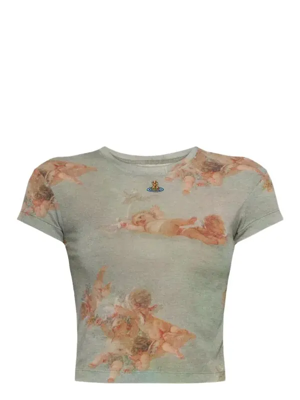 VIVIENNE WESTWOOD Baby Peru Cherub Print T-shirt - Grey
