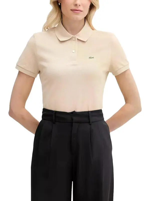 Lacoste Logo Patch Piqué Polo Shirt - Neutrals