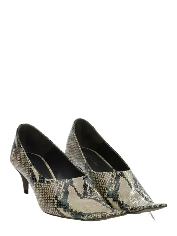 Khaite Marlene Snake-effect Leather Pumps - Neutrals