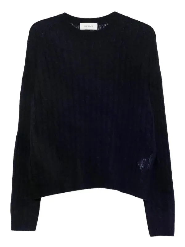 LISA YANG Amabel Open-knit Long-sleeve Jumper - Blue