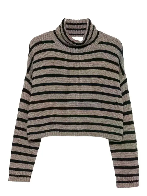 LISA YANG Zerlina Striped Roll-neck Jumper - Neutrals