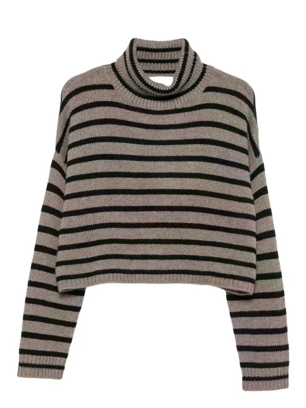 LISA YANG Zerlina Striped Roll-neck Jumper - Neutrals