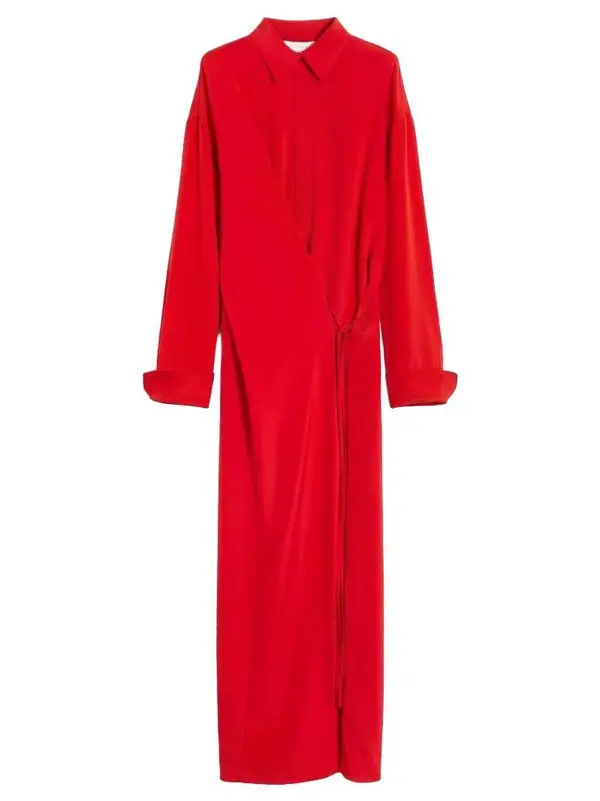 Sportmax Draped Wrap-style Midi Dress - Red
