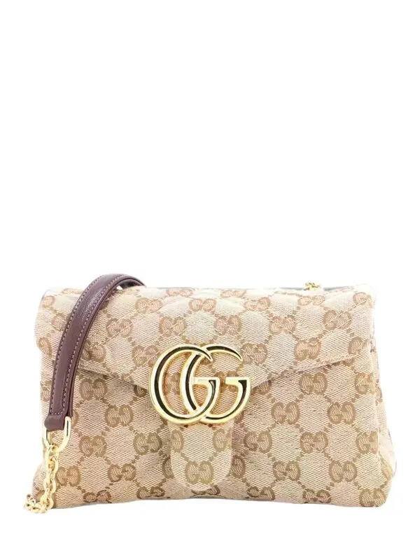 Gucci Gg Marmont Gg Canvas Mini Shoulder Bag - Brown