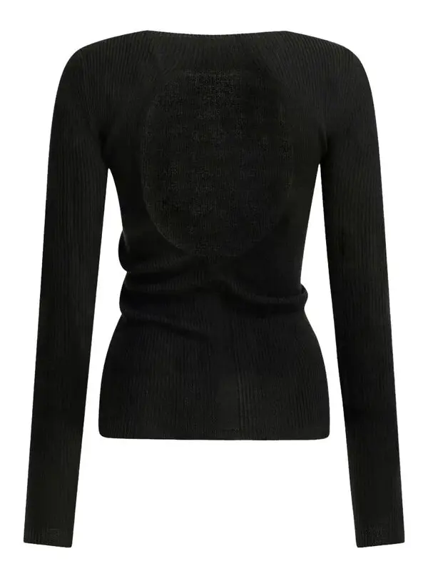 Rick Owens Cut-out Ribbed Sweater - Black