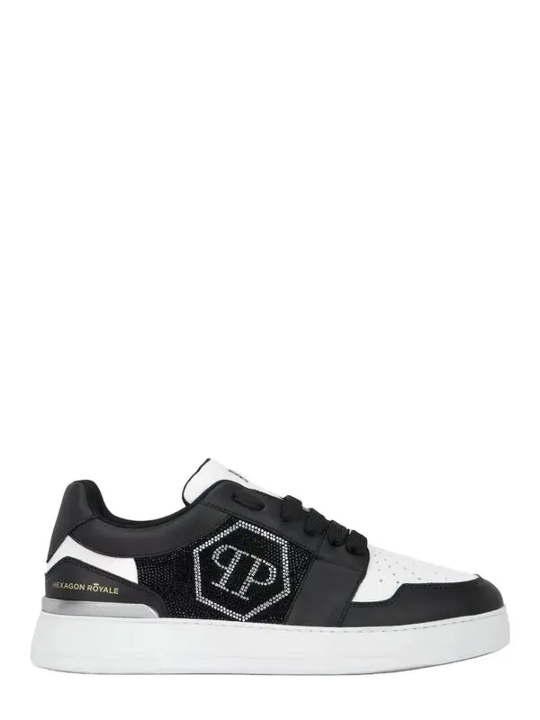 Philipp Plein Crystal Embellished Lo-top Sneakers - Black