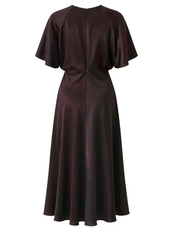 Liviana Conti Gathered Detail Flared Dress - Brown