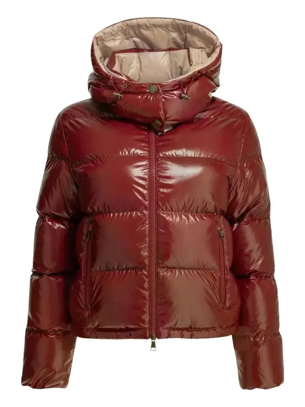 Moncler Quilted Hooded Jacket - Red