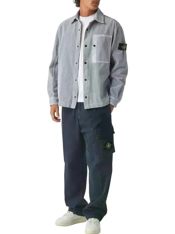 Stone Island 1200016 Organic Cotton Corduroy 800 Shirt - Grey