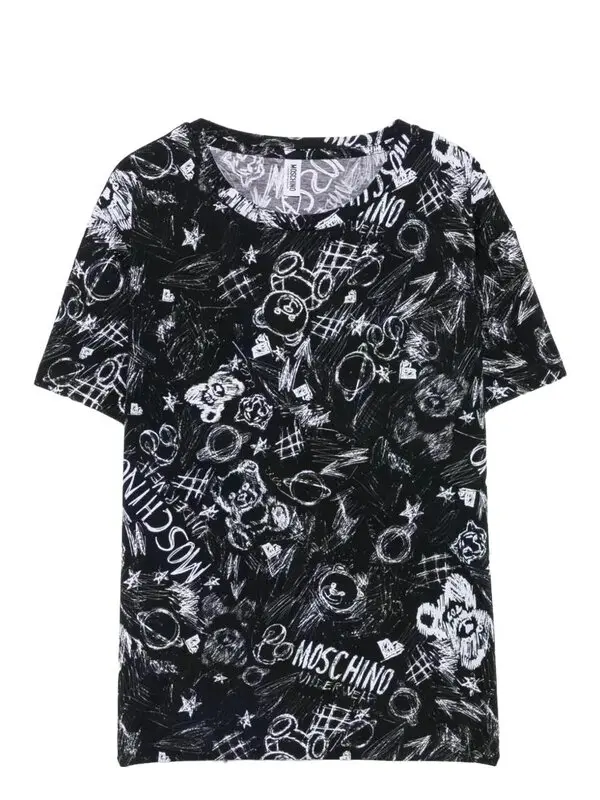 Moschino Graphic Print Crewneck T-shirt - Black