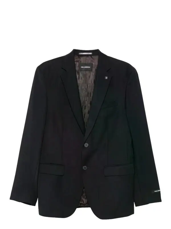 Karl Lagerfeld Single-breasted Buttoned Blazer - Blue