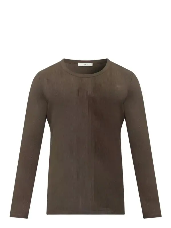LEMAIRE Ribbed Long-sleeve T-shirt - Brown