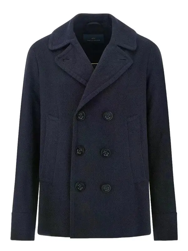 Paul & Shark Double-breasted Pea Coat - Blue