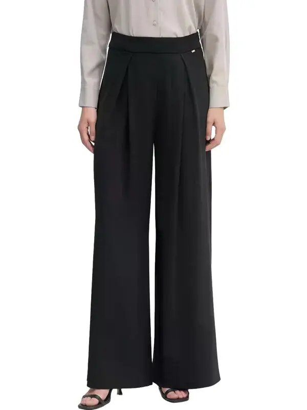 GAUDI Pleated Wide-leg Trousers - Black