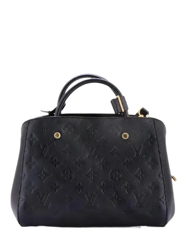 LOUIS VUITTON Montaigne Monogram Empreinte Leather Bb Satchel - Black