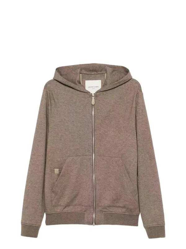 Jacob Cohen Zip-up Jersey Hoodie - Brown