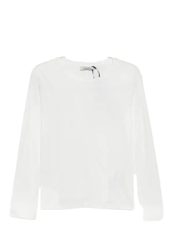 Max Mara Embroidered Logo Long Sleeve T-shirt - Grey