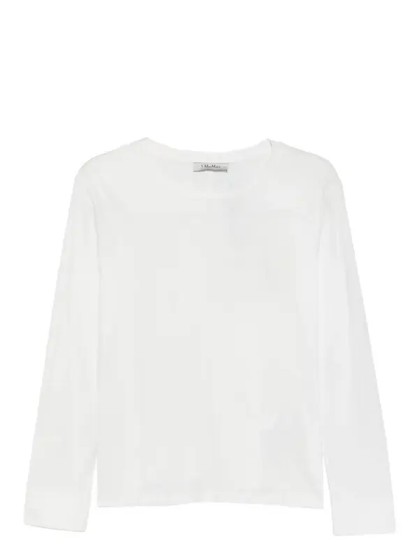 Max Mara Embroidered Logo Long Sleeve T-shirt - Grey