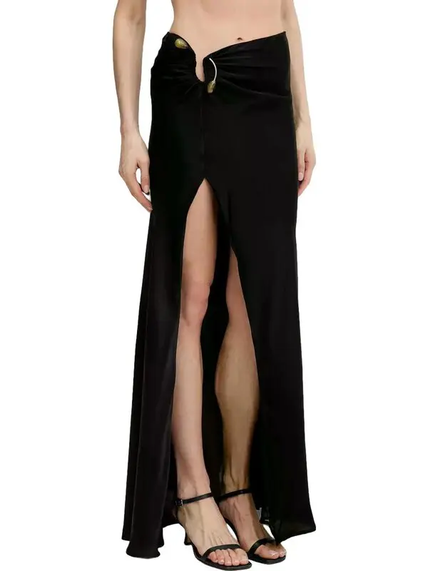 Bardot Embellished Front-slit Skirt - Black