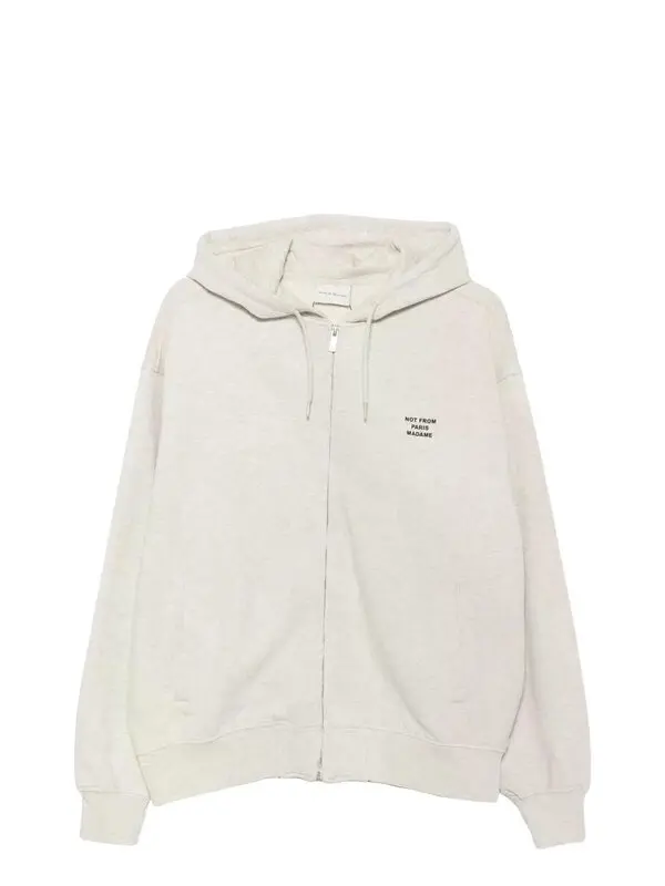 Drole De Monsieur Logo Detail Zip-fastening Hoodie - Grey