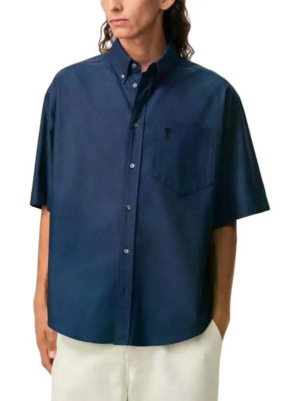 AMI Paris De Coeur Short-sleeve Shirt - Blue