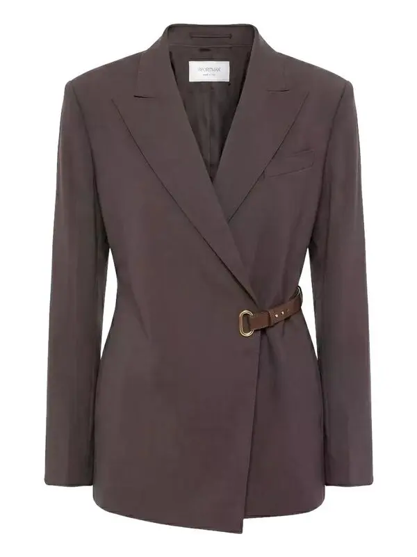 Sportmax Belted Wrap-design Blazer - Brown