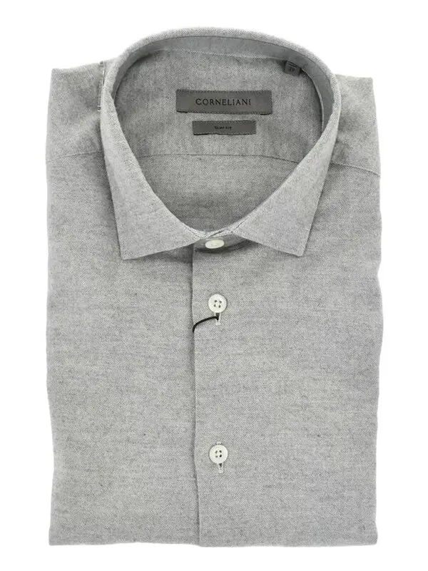 Corneliani Flannel Slim-fit Shirt - Grey