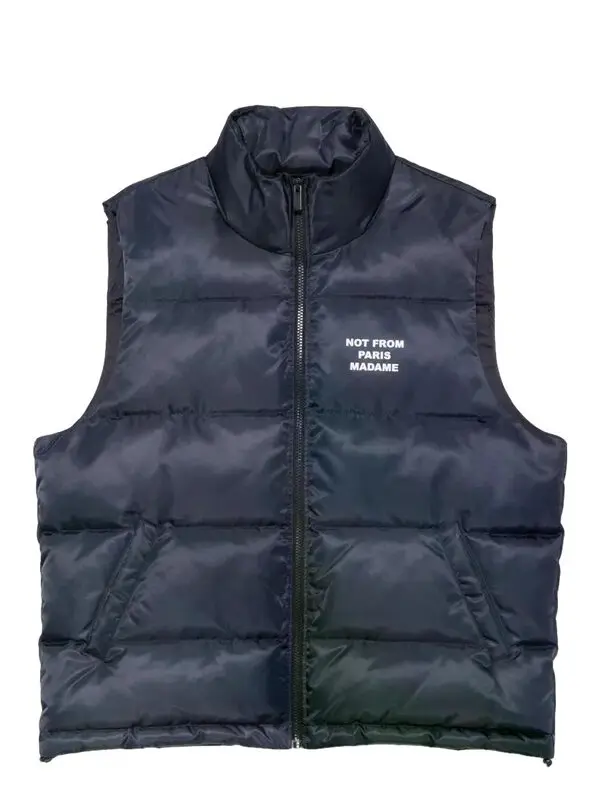Drole De Monsieur Padded Zip-up Gilet - Blue