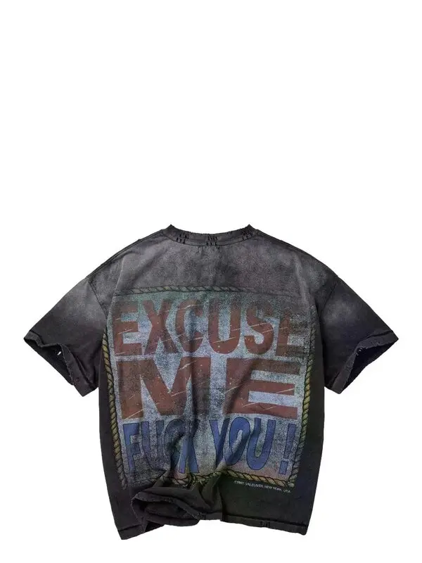 VALE FOREVER War Machine Distressed Graphic-print T-shirt - Grey