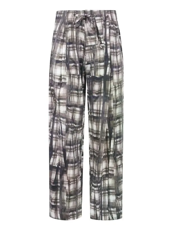 PIERRE-LOUIS MASCIA Plaid Wool Trousers - Grey