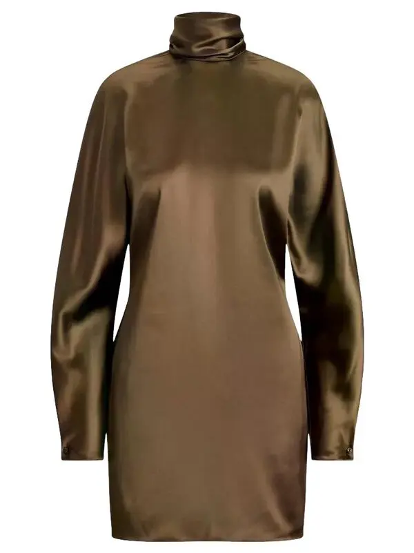 Ralph Lauren Candi Scarf-neck Mini Dress - Brown