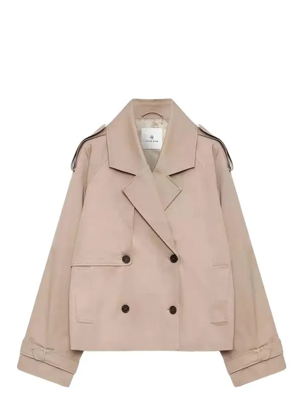 ANINE BING Rickie Cropped Trench - Neutrals