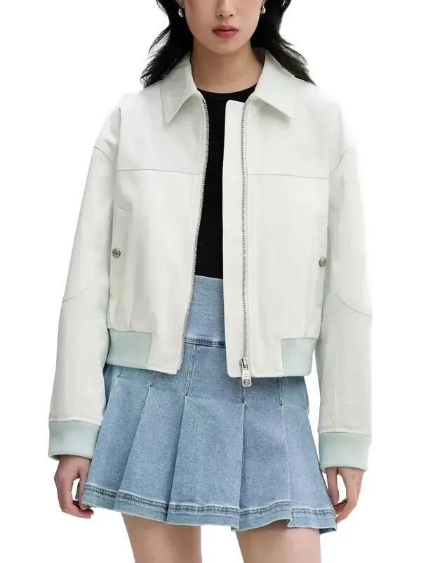 Miss Sixty Zip-up Panelled Cropped Jacket - Blue