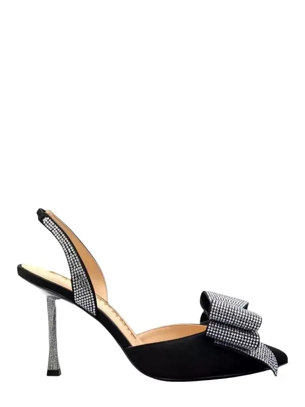 KAT MACONIE Crystal-embellished Bow Slingback Pumps - Black