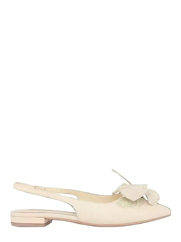 KAT MACONIE Floral-applique Slingback Ballet Flats - Black