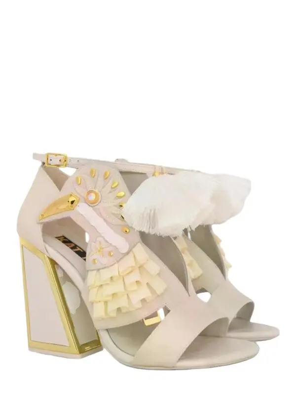 KAT MACONIE Aya Bird-embellishment Sandals - White