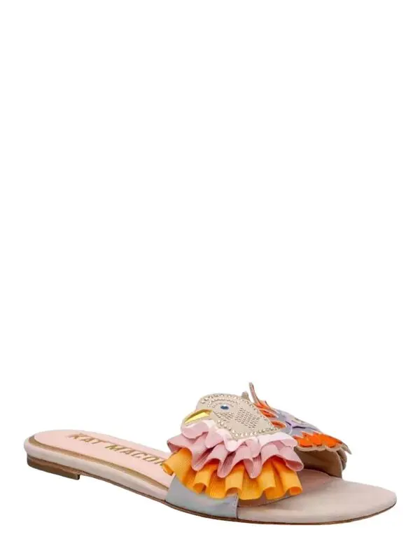 KAT MACONIE Embellished Ruffled Sandals - Neutrals