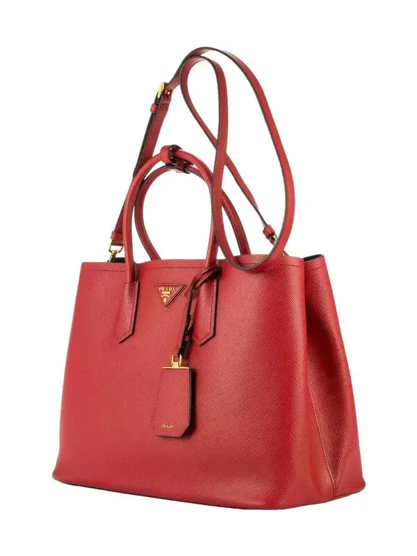 Prada Saffiano Leather Tote Bag - Red