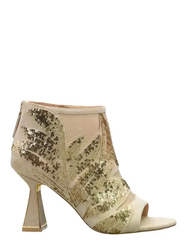 KAT MACONIE Fiona Sequin Embellishment Boots - Gold