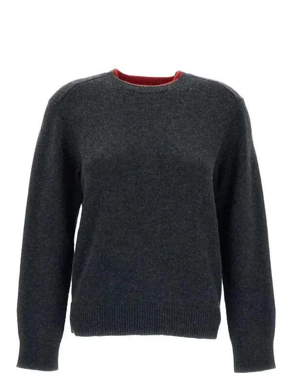 Loulou De Saison Otis Ribbed-trim Cashmere Sweater - Grey