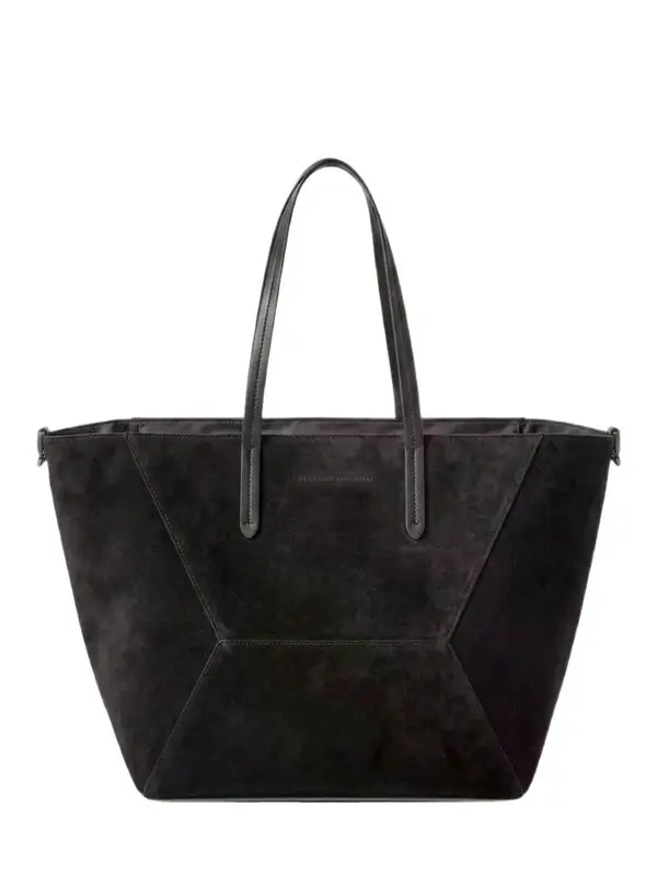 Brunello Cucinelli Suede Panelled Tote Bag - Black