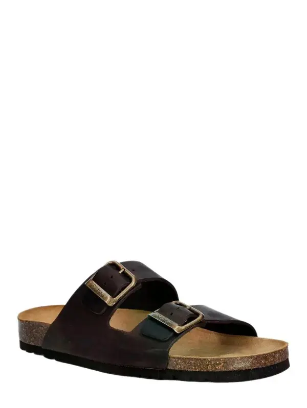 DR. SCHOLL'S SHOES Arizona Buckle-fastening Leather Sandals - Brown