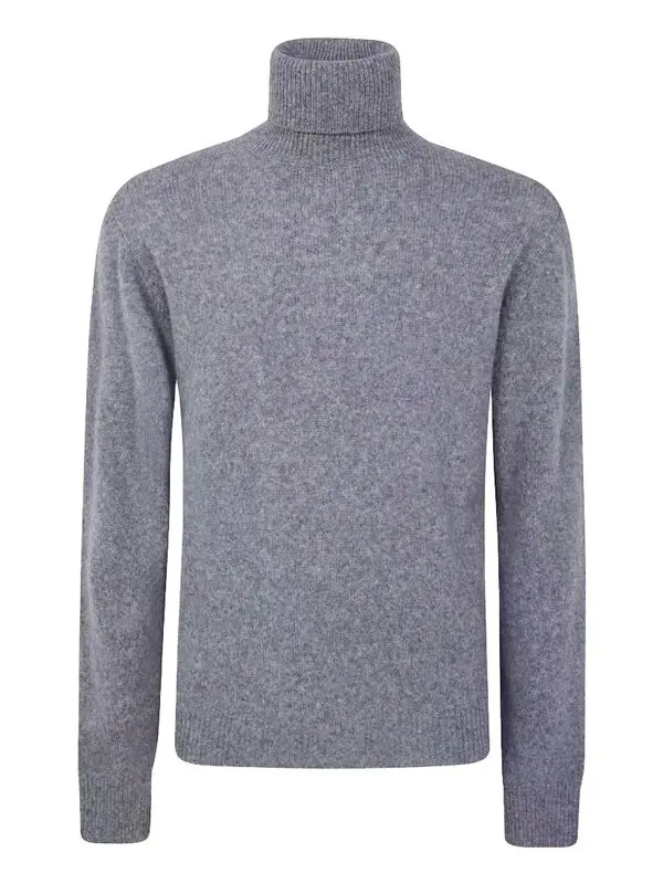 NUUR Roll-neck Wool Sweater - Grey