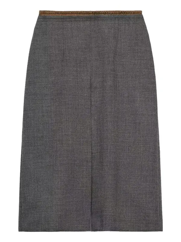 Prada Rush Stitch Midi Skirt - Grey