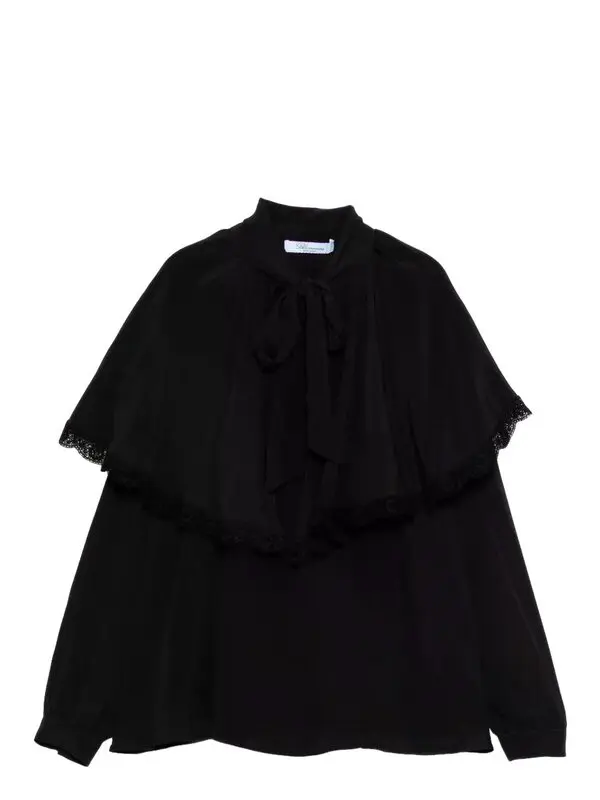Blumarine Lace-trim Ruffled Blouse - Black