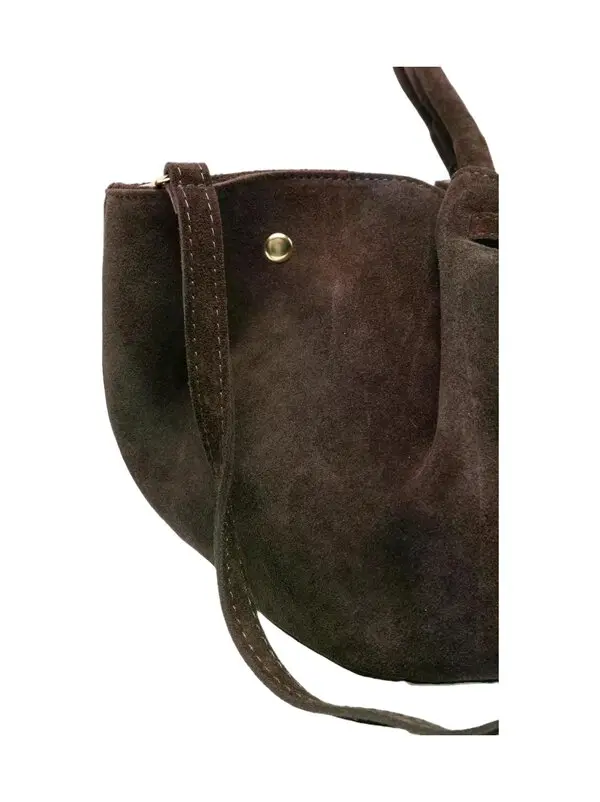 ADRIANNA FERETTI Suede Tote Bag With Gold-tone Hardware - Brown