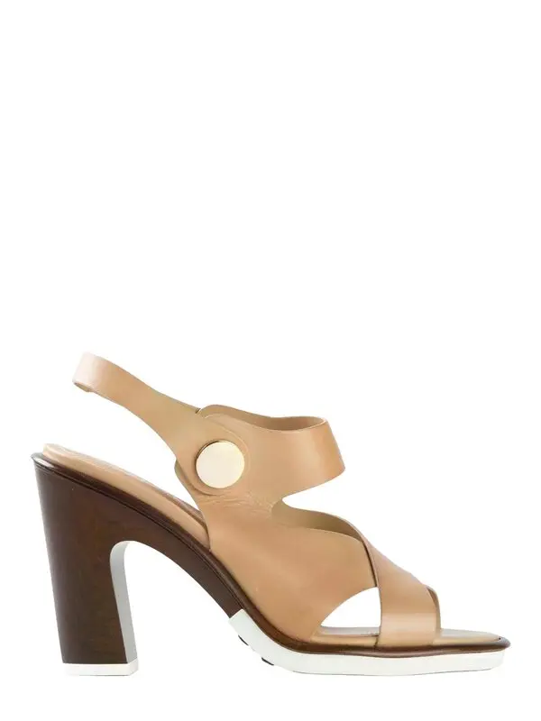 TOD'S Crisscross Strap Heeled Sandals - Neutrals