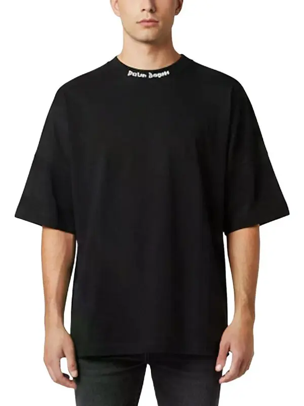 Palm Angels Logo-print Jersey T-shirt - Black